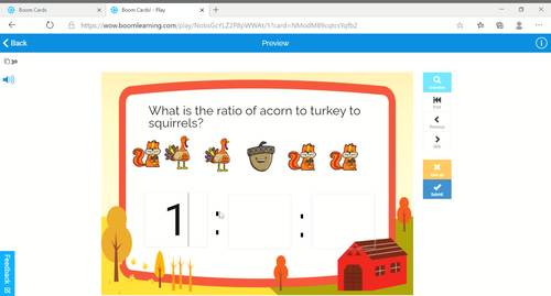 Write a Ratio Boom Cards Fall Autumn Distance Learning by Language Forum