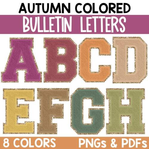 Fall Varsity Bulletin Board Letters / Varsity Clipart / Lettering Pack