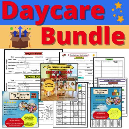 Daycare Bundle Preschool Childcare Resources Tools and Activities