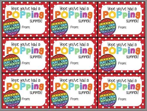 Pop It / Push Pop Toy End of Summer Tag (Hope you've had a popping summer!)