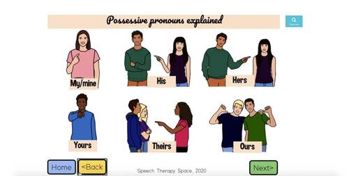 Possessive Pronouns Distance Learning Word to Sentence Level Boom Cards
