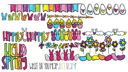 Easter Spring page breaks clip art Bunny clip art Holiday clip art ...