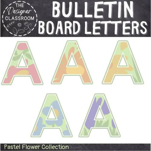 Printable Bulletin Board Letters | Pastel Flower Classroom Decor