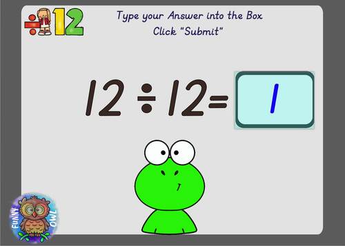 Division facts Fluency for 12 Boom Cards Game by Funny Owl | TPT