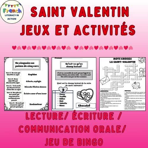 French Valentine's Day Activities -Activités pour la Saint-Valentin