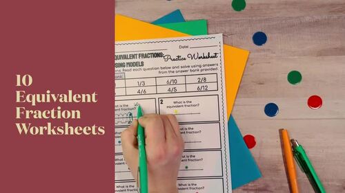 4 NF 1 Equivalent Fractions Worksheets with Circle and Bar Models ...