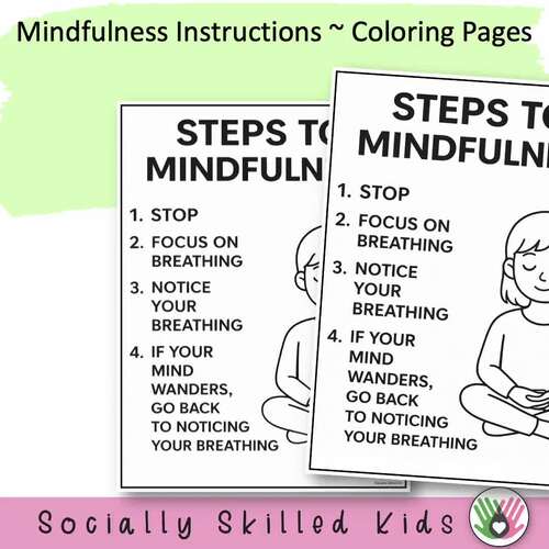 Mindfulness Coloring Pages & Activities for Kids | SEL Calm Down, Deep ...