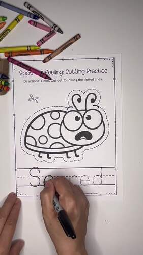 Spring Ladybug Emotions Cut & Color | SEL Feelings Tracing Activity