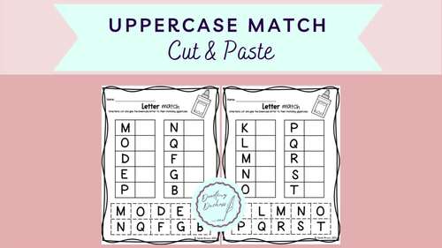 Uppercase Letter Match - Cut and Paste by Doodling Duchess | TPT