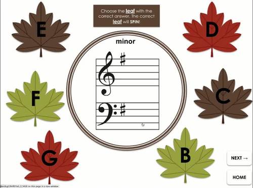 Spinning Leaves | Minor Sharp Key Signatures | Digital Music Game