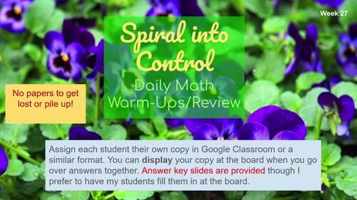Daily Third Grade Spiral Math Review Google Math Slides Morning Math ...