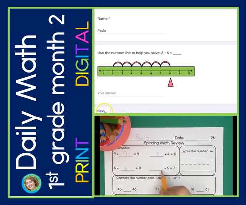 1st Grade Daily Math Spiral Review | Morning Work | Print and Digital ...