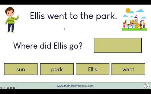 Who and Where questions, multiple choice game to support understanding ...