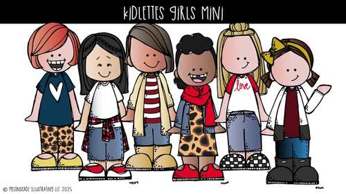 Kidlettes clip art, Girls clip art Mini by Melonheadz Clipart | TPT