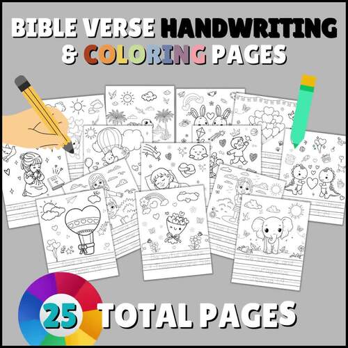 25 Bible Verse Tracing Coloring Pages for Kids | Christian Handwriting ...