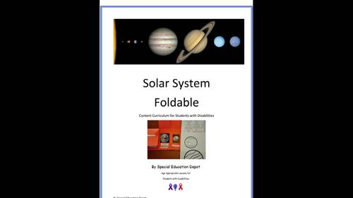 Solar System Foldable - VAAP ASOL 8S ESS 5b by Special Education Depot