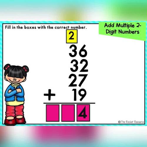 2-Digit Addition of Multiple Numbers BOOM™ Cards 2.NBT.6 by The Rocket ...