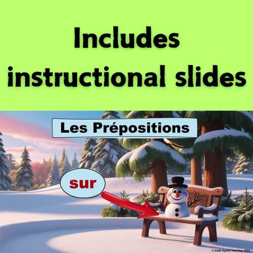 French Prepositions for Winter Digital Resource: Les Prépositions