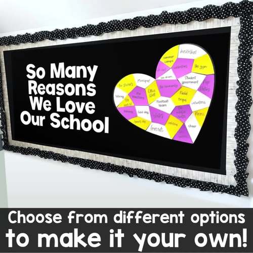 Teacher Appreciation & School Spirit Bulletin Board with Heart by Rise ...