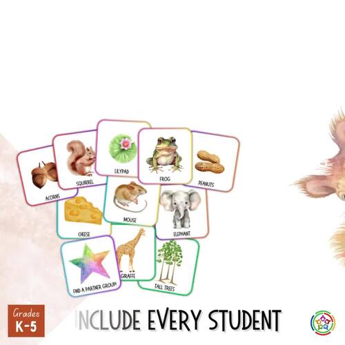 Partner Pairing Cards | Animal Theme | Classroom Management | Inclusive ...