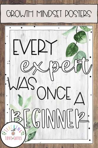 Growth Mindset Inspirational Poster Set | Classroom Decor | Rustic ...