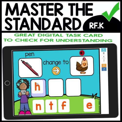 phoneme substitution BOOM CARDS RF.K.2.E No Prep Kindergarten Literacy ...