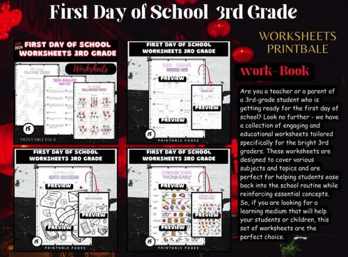 First Day of School Worksheets 3rd Grade by English For Kids ABC