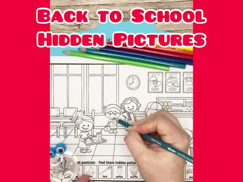 Back to School Articulation Hidden Picture Scenes Print and Go Speech ...