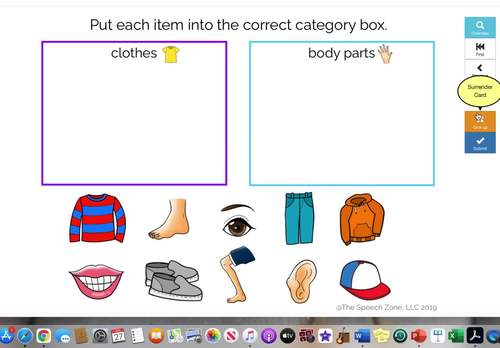 Boom Cards No Print Category Sort by The Speech Zone | TPT