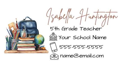 Editable School Theme Email Signatures & Business Cards for Teachers ...