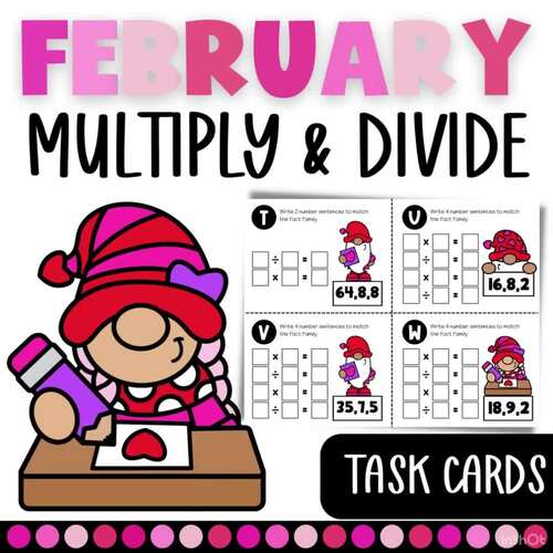 Valentine’s Day Multiplication & Division Task Cards Bundle | 3rd Grade ...