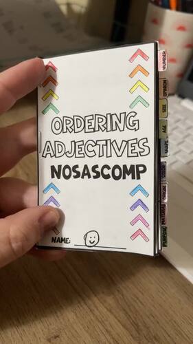 Ordering Adjectives Tab Booklet by ChaosHomeschooling | TPT