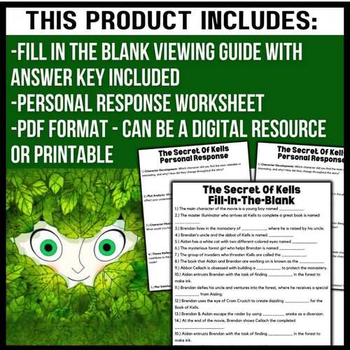 The Secret Of Kells Movie: Fill In The Blank Viewing Guide & Response ...