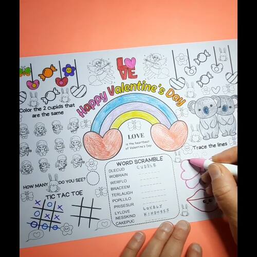 Valentine’s Day Activity Placemats for Kids – Fun & Engaging Printable ...
