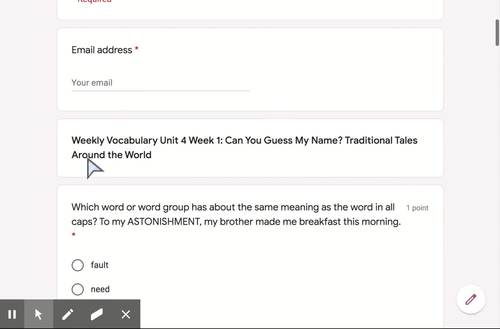 4th Grade MyView Literacy Unit 4 Week 1 Google Forms Quiz Assessment ...