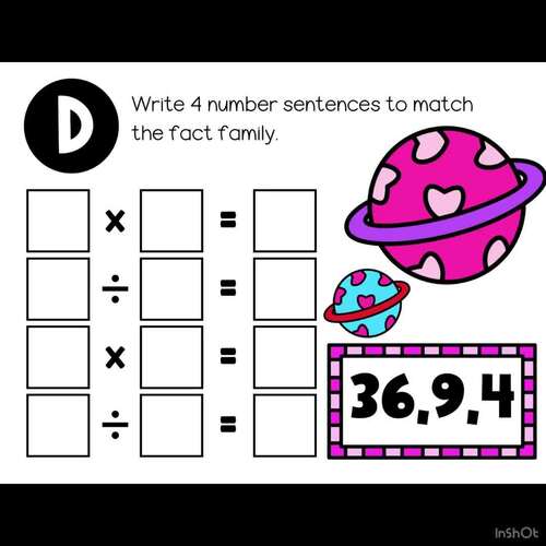 Valentine’s Day Multiplication + Division Fact Families | 3rd Grade ...