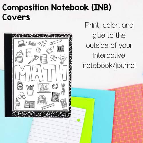 Interactive Notebook Journal Cover | Math by Mint for Math | TPT