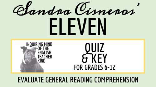"Eleven" by Sandra Cisneros Quiz and Answer Key (Printable) | TPT