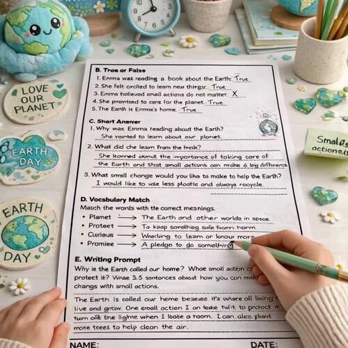 My Earth, My Home Reading Comprehension Worksheets, Earth Day Passages ...