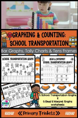 Graphing Worksheets: School Transportation by Primary Trinkets | TPT