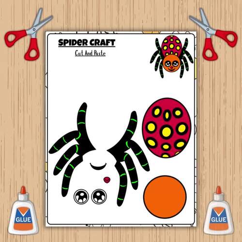 Spider Craft | Bug & Insect Theme | Fall / Halloween Cut & Paste Activity