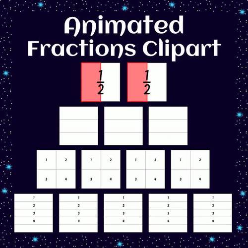Animated GIF Shaded Square Fractions Clipart by Colleen's Cosmic Collection