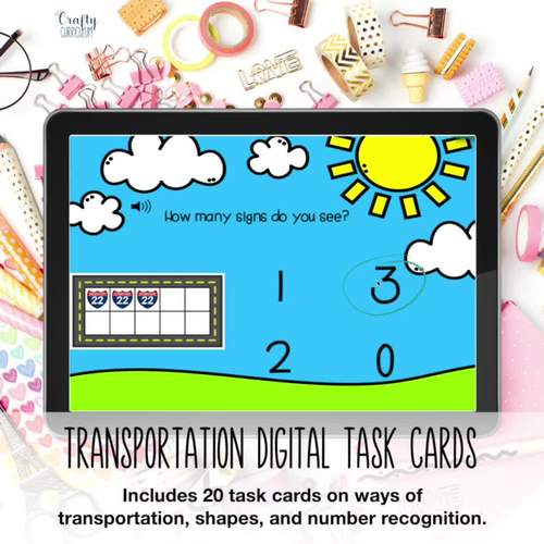 Toddler and Preschool Transportation Theme Digital Task Cards | TPT