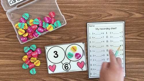 Heart Number Bond Task Cards 1-10 Center by Primary Playground | TpT