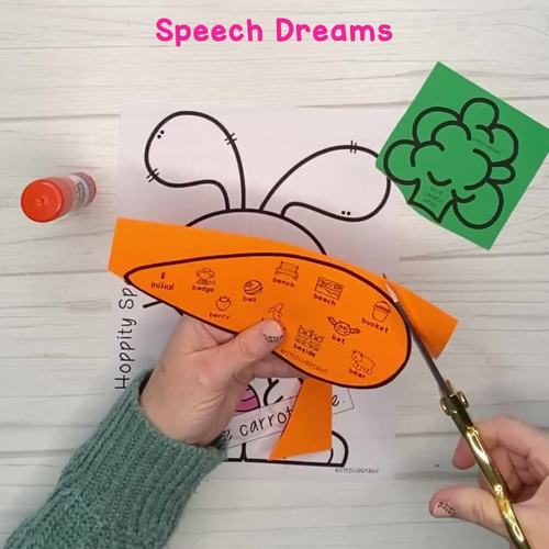 Easter Speech Therapy Craft Cut and Paste Bunny: Associations Articulation