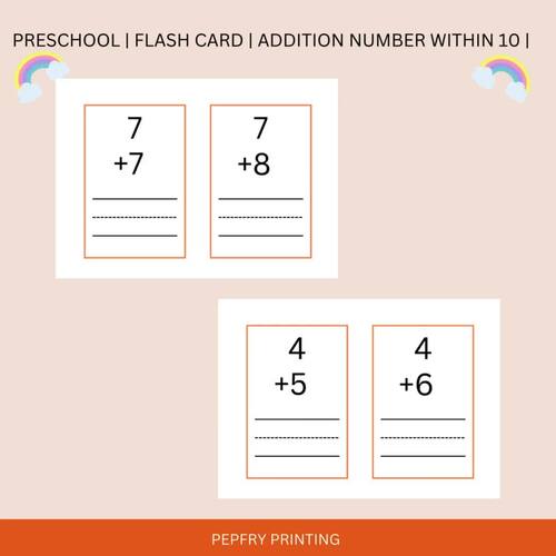 Preschool |Flash Card | Addition Number Within 10 | Activities ...