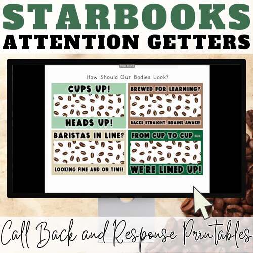Coffee Theme Call and Response Posters, Starbooks Cafe Decor, Coffee ...