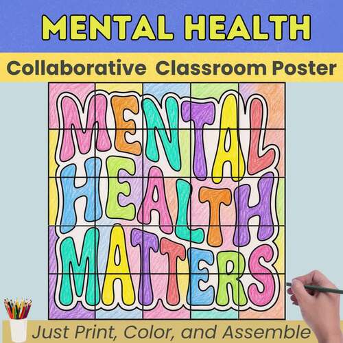 Mental Health Matters Collaborative Poster | SEL Bulletin Board Craft