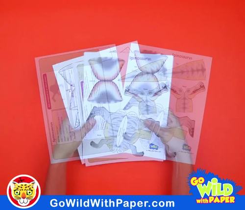Dinosaur Craft Activity | Spinosaurus 3D Paper Model by Go Wild with Paper