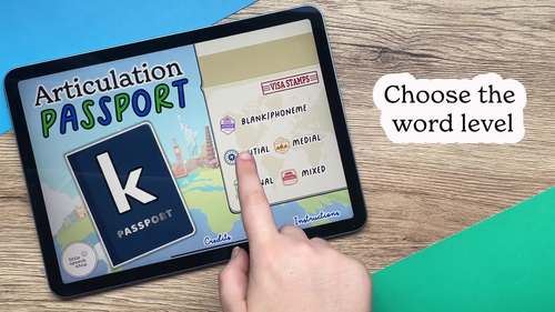 Articulation Passport Game - K - PowerPoint & Boom Cards™ No Prep Digital